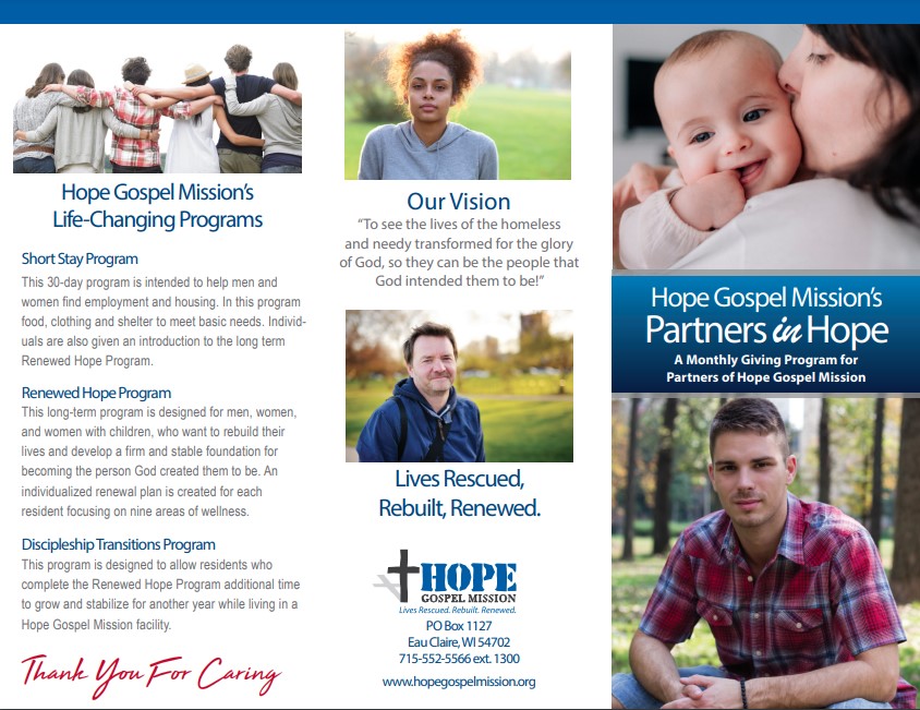 Partners in Hope | Monthly Giving Program | Hope Gospel Mission